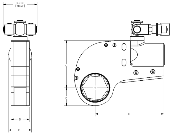 TL14 Low Clearance Hydraulic Torque Wrench | 14,000 ft-lb